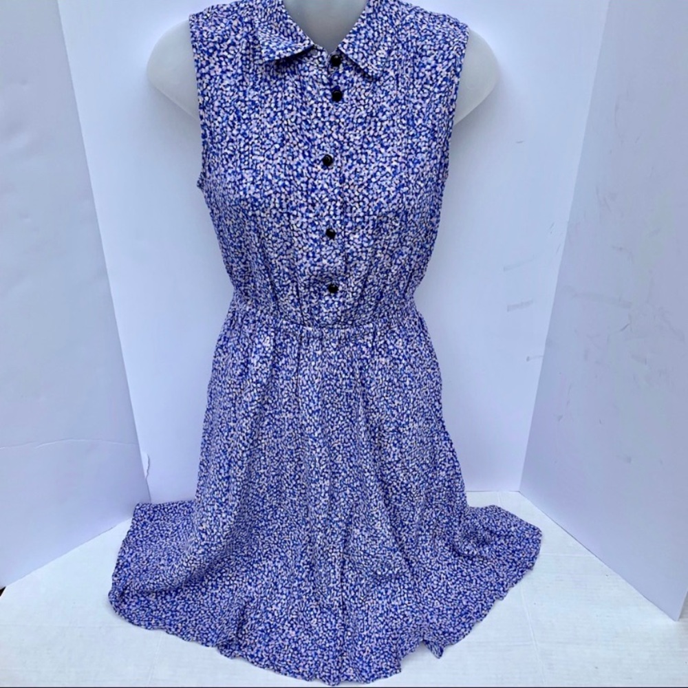Kate Spade Petals Shirtdress Blue Sleeveless Flowy - Gem